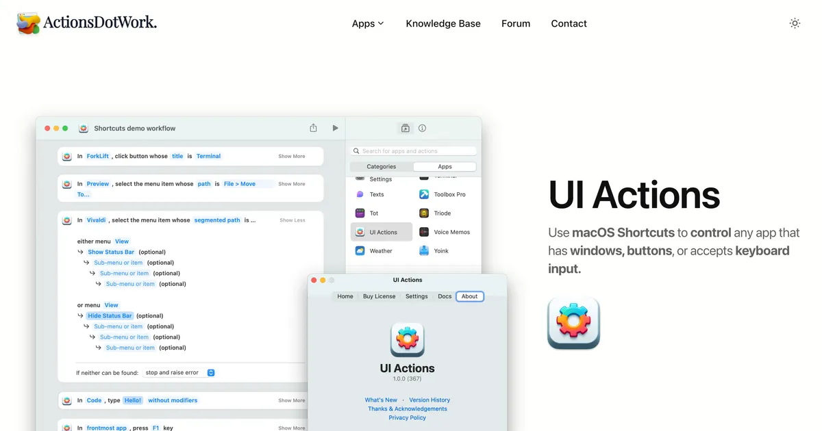 UI Actions: Control your favourite apps from Shortcuts UI Actions: Control your favourite apps from Shortcuts